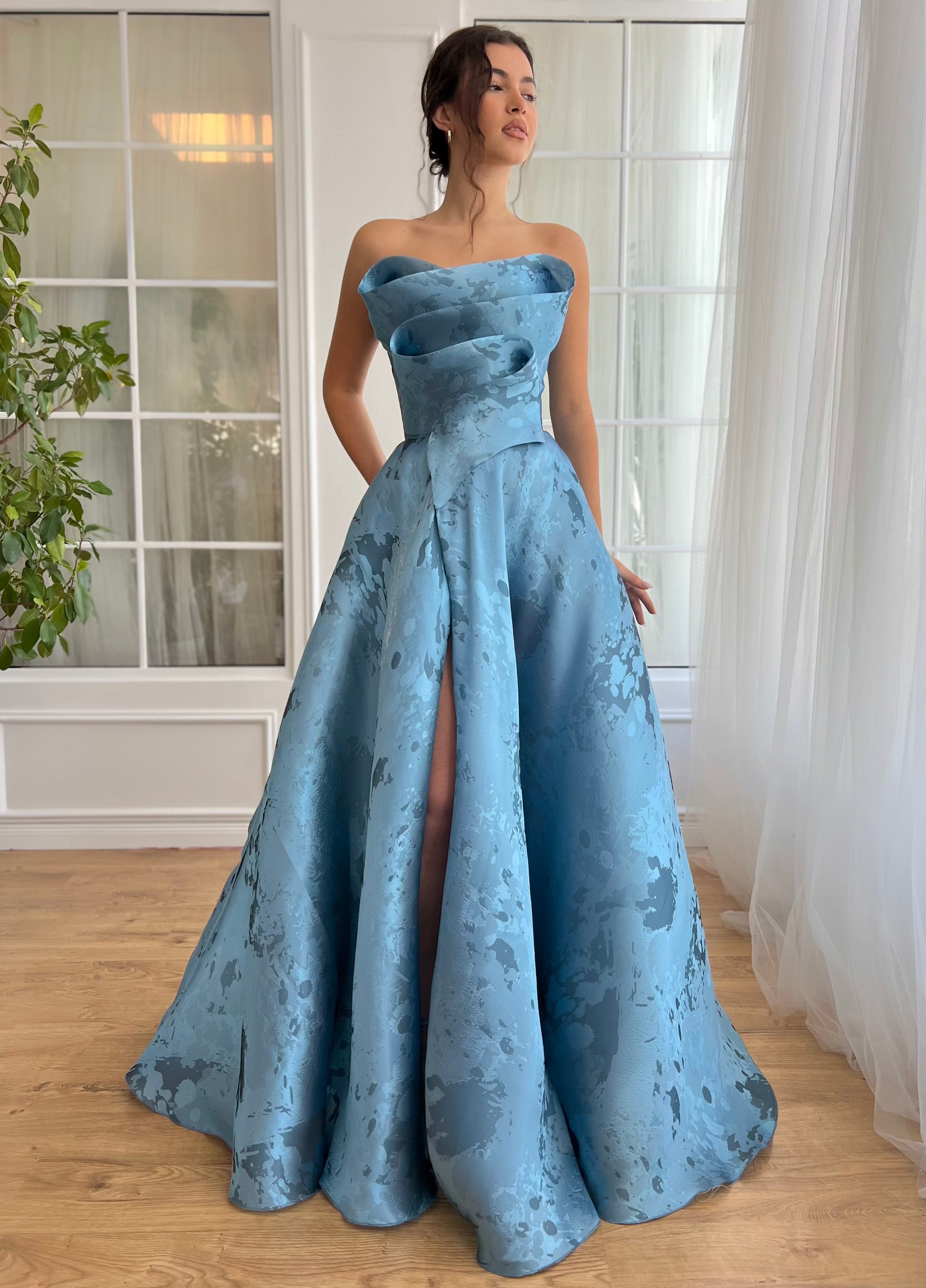 Azure Waterfall Gown | Teuta Matoshi