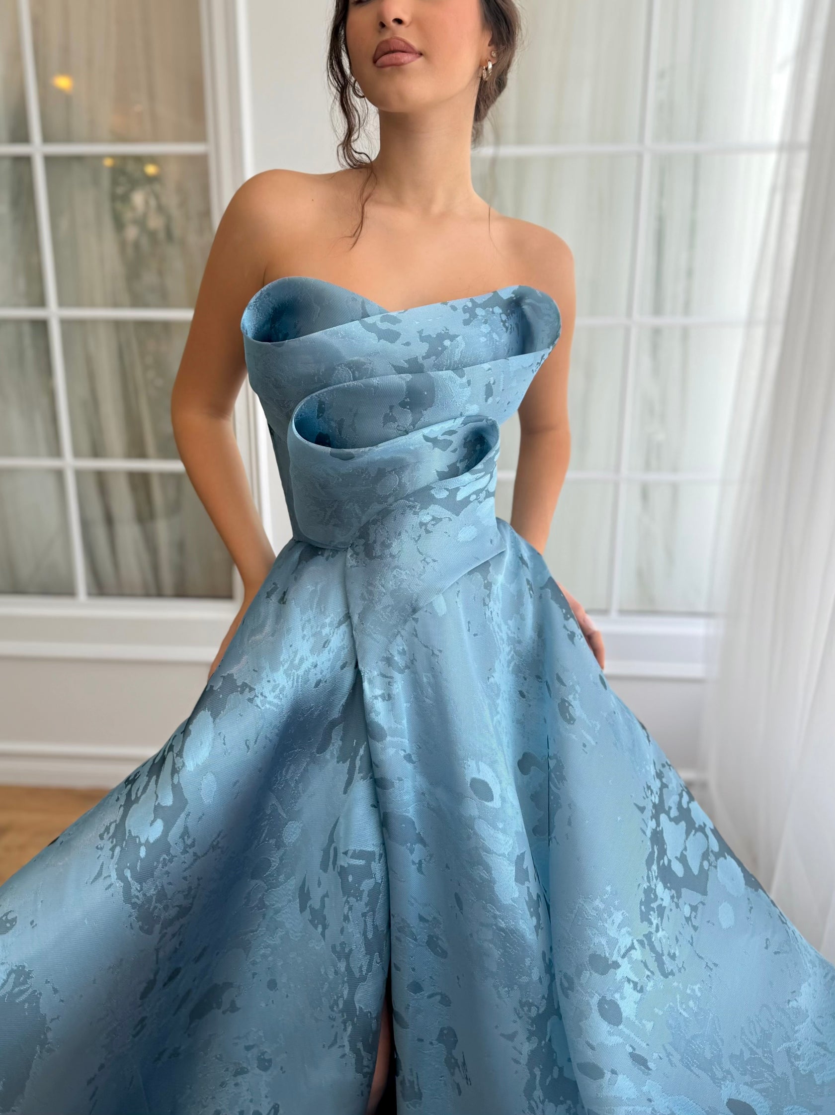 Azure Waterfall Gown | Teuta Matoshi