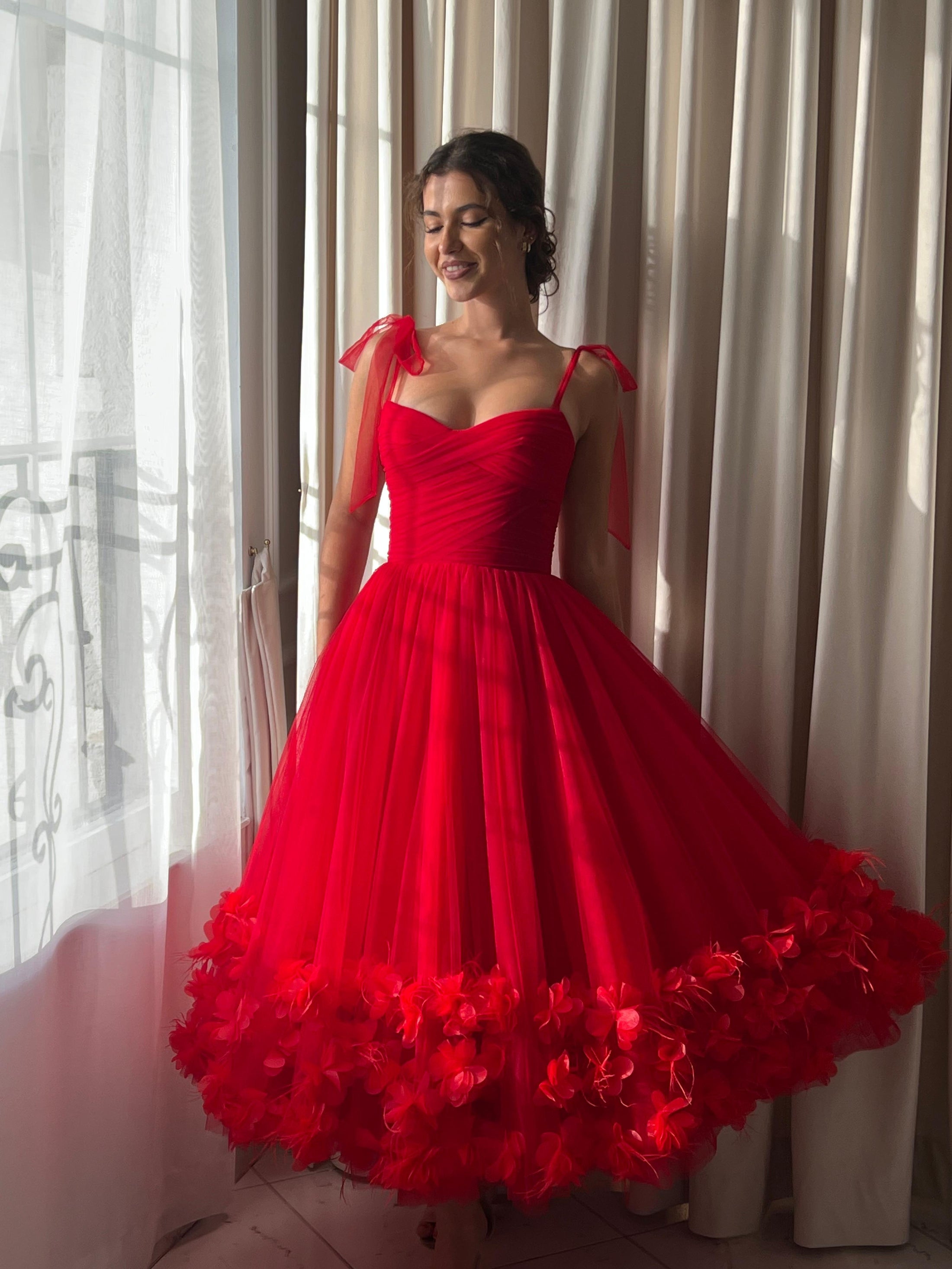 Fiery Rose Midi Dress– Teuta Matoshi