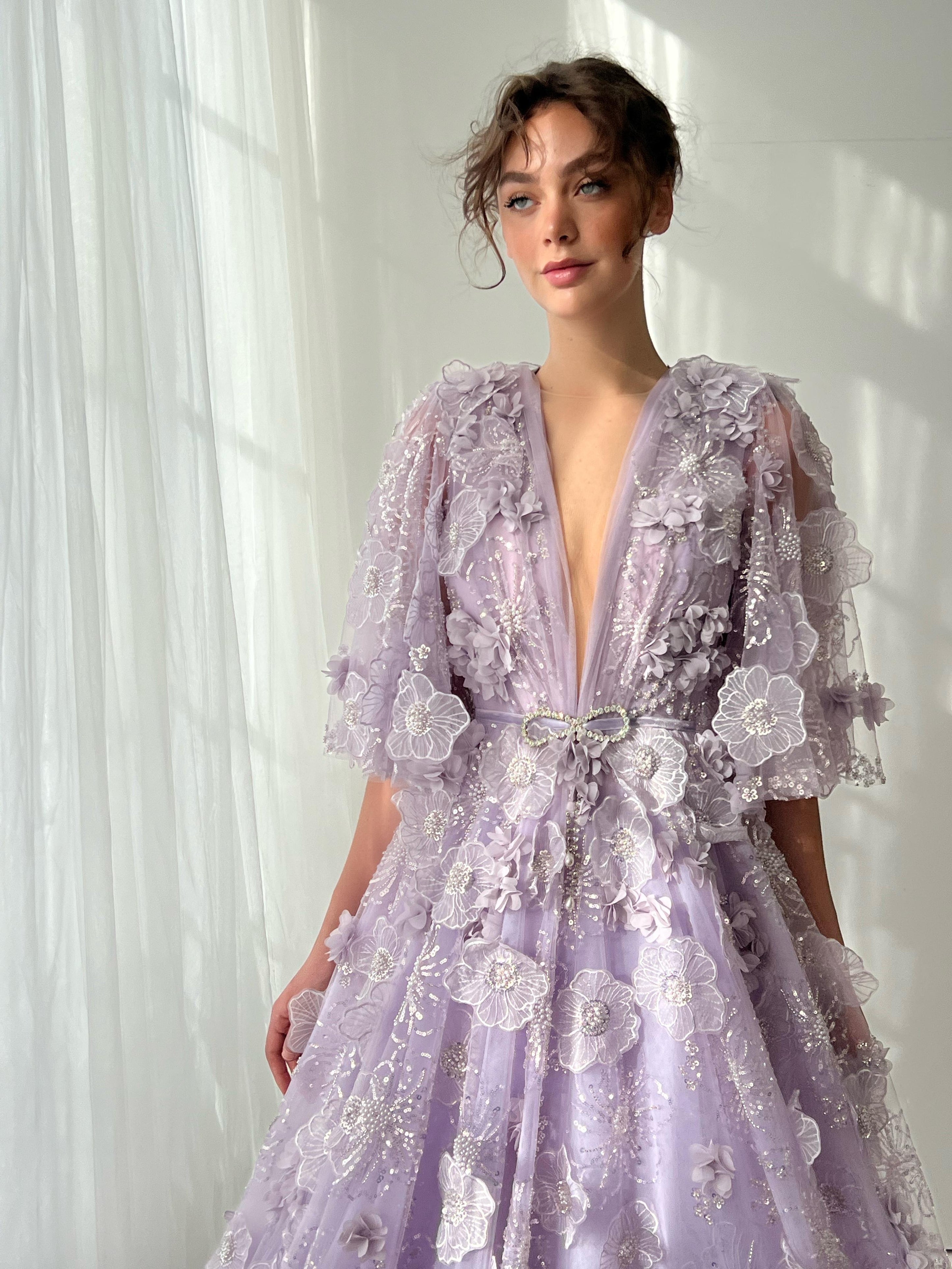 Periwinkle Magnolia Allure Gown | Teuta Matoshi