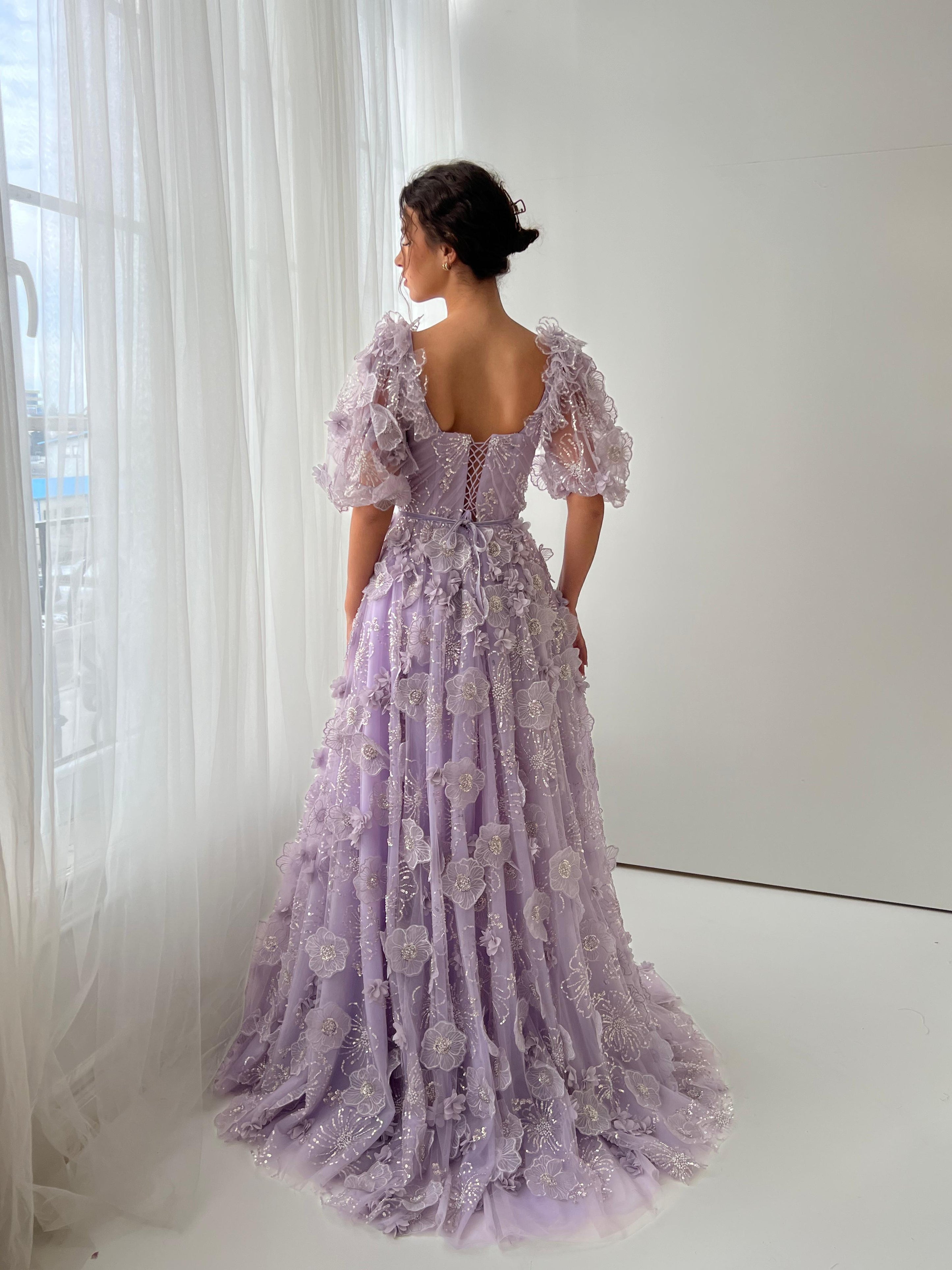 Periwinkle Magnolia Corset Gown– Teuta Matoshi